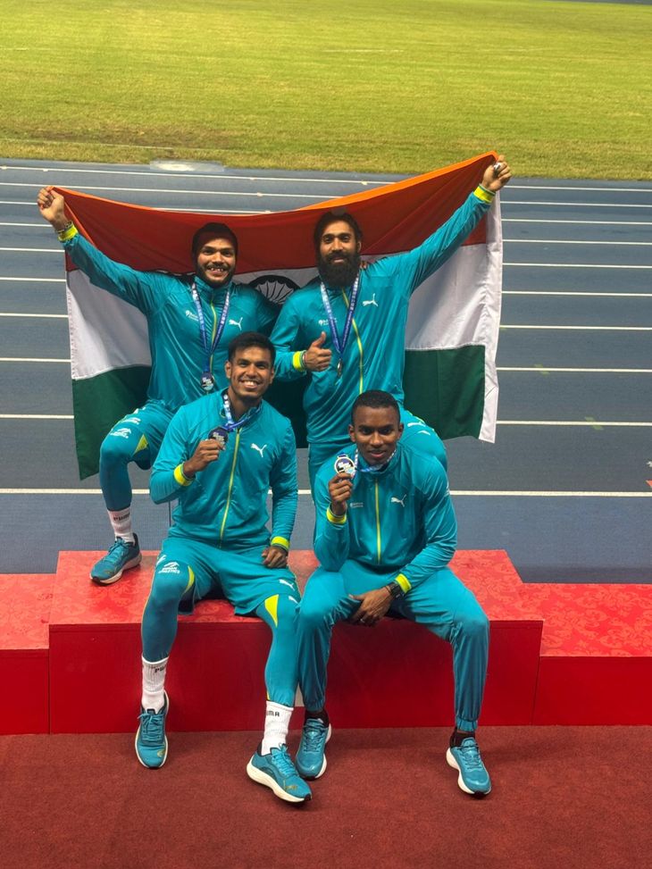 In the 4*100 meter relay, the Indian team won gold in 38.75 seconds | 4 ...