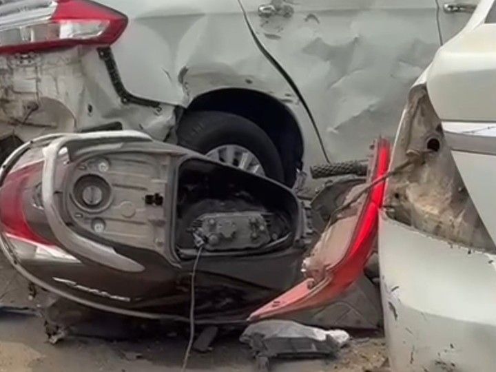 Drunk car driver hits parked vehicles