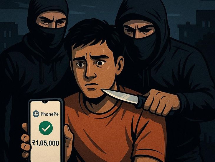 Digital robbery at knifepoint