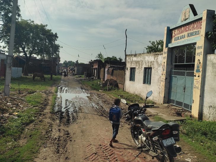 Waterlogging in front of Kukra Maa Shakti Devi temple and school ...