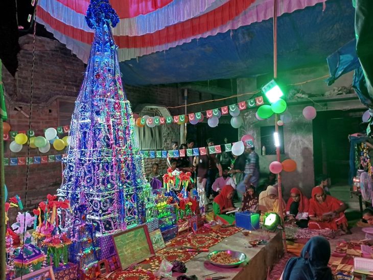 Tajia procession took place in Lodhaura on Muharram | मोहर्रम पर लोधौरा ...