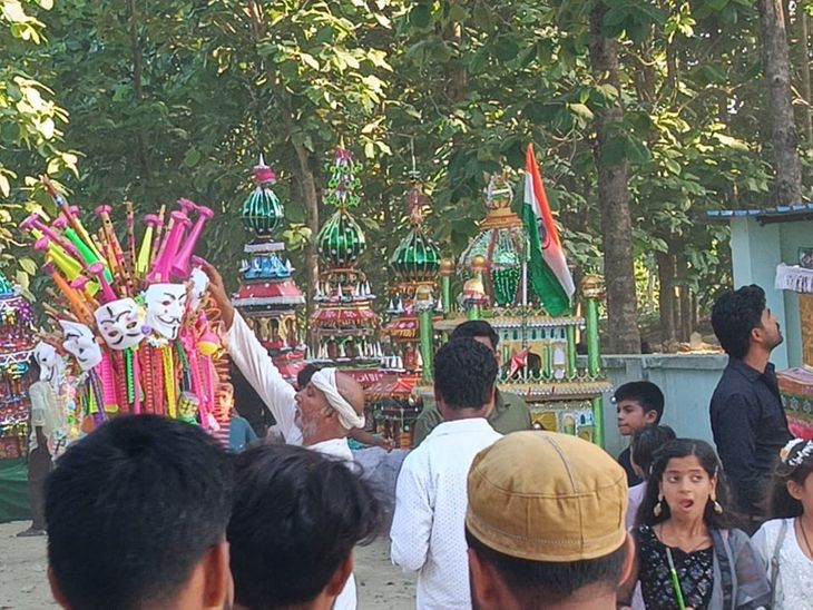 Tajia procession took place in Nunkhar on Muharram | मोहर्रम पर नूनखार ...