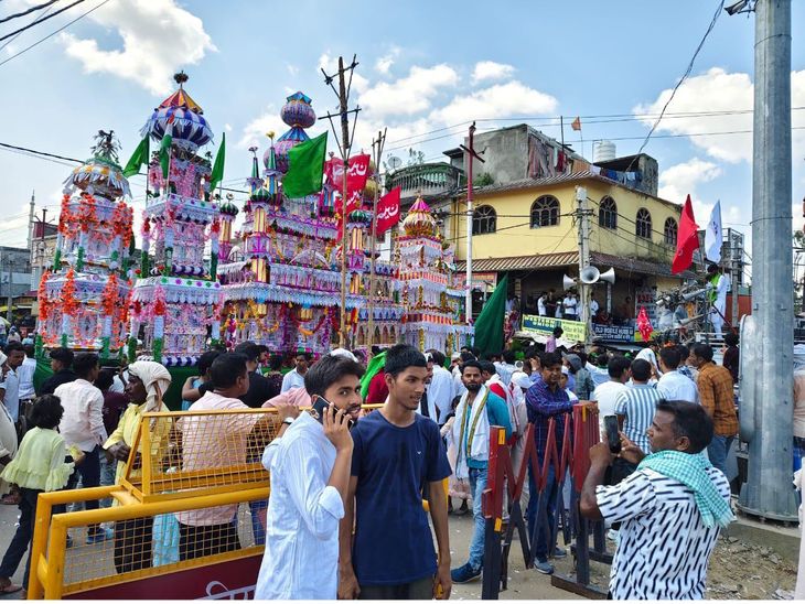 Tajia processions took place in Maharajganj on the occasion of Muharram ...