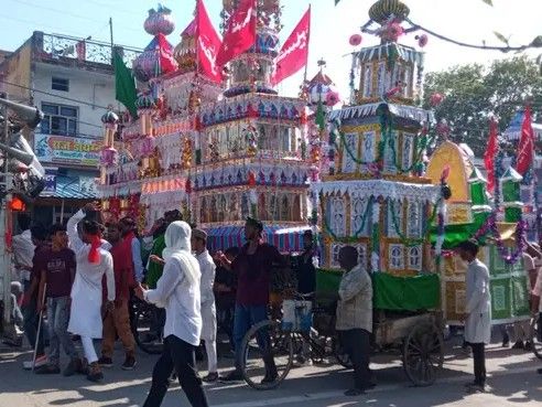 Tajia procession on Muharram in Parataval | परतावल में मोहर्रम पर निकला ...