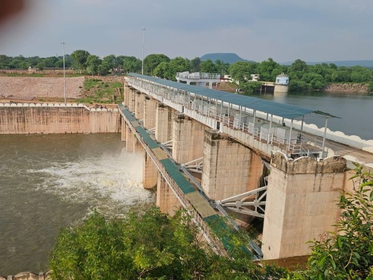 Water level increased due to rain in Panchana dam | पांचना बांध में ...