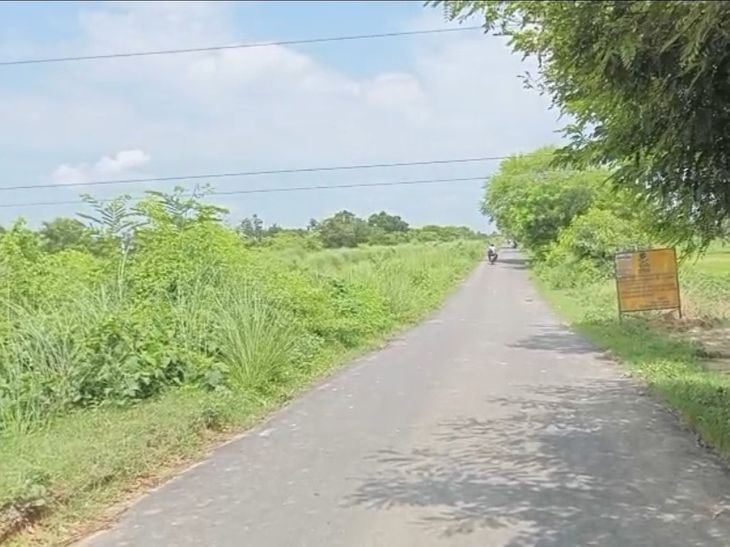High voltage electricity wire above the road in the colony