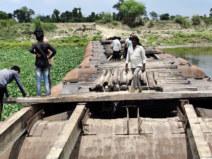 Pipa bridge of Saryu river removed | सरयू नदी का पीपा पुल हटाया: ठैंचा ...