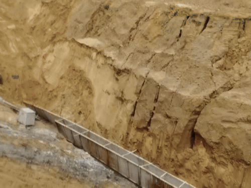 During the construction of the anicut, the soil collapsed and three ...