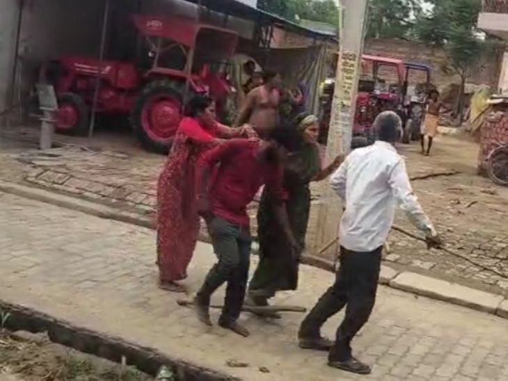 Fight over land division in Kanpur | कानपुर में जमीन बंटवारे को लेकर ...