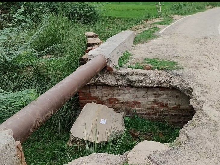 The lives of villagers are in danger due to broken culvert