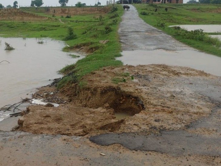Road cut off due to waterlogging in Bhagatpur village | भगतपुर गांव में ...