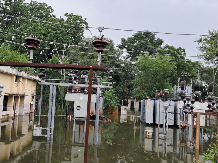 Godwa substation submerged in flood