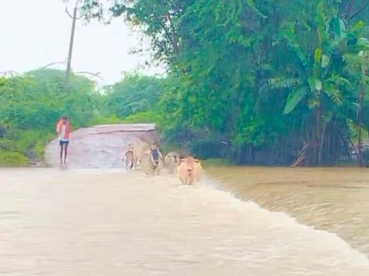 Siho river overflows in Mahoba, Rapta submerged | महोबा में सीहो नदी का ...