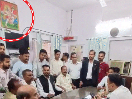 Hanuman vs Constitution dispute in Collectorate, Bhim Army creates ruckus