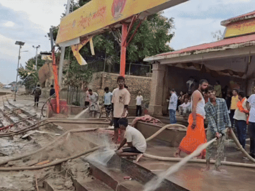 The beautiful ghats of Varanasi have turned discoloured, heaps of silt ...