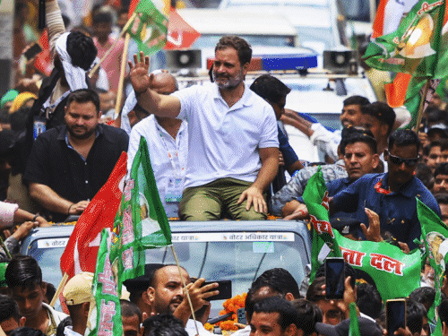 Rahul Gandhi Voter Adhikar Yatra Photos; Tejashwi Yadav | SIR Row | भारत जोड़ो से कितनी अलग ...