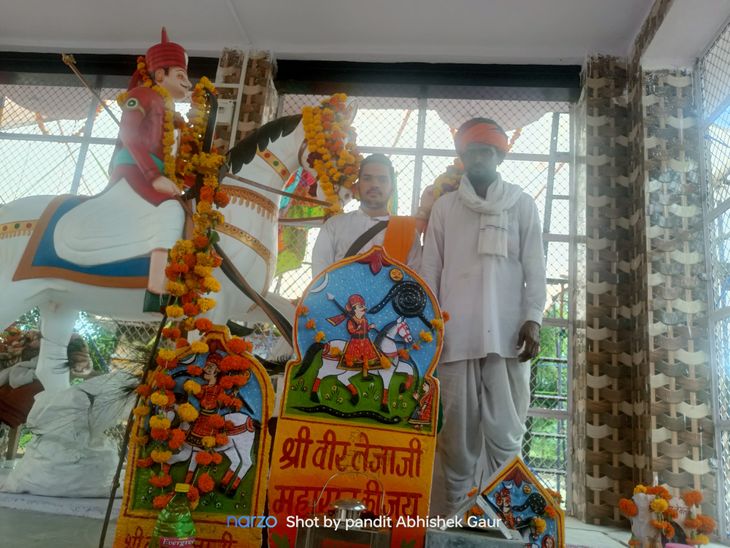 The statue of Tejaji, Pemal, Lachha Gujri was installed in Teja Mandir ...