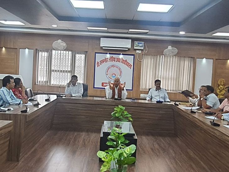 Meeting of department heads at Avadh University in Ayodhya