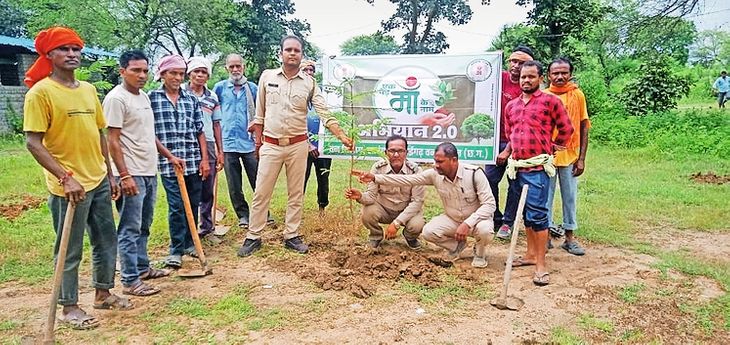 Plants planted in Peepardih Gauthan in the name of a tree mother | एक ...