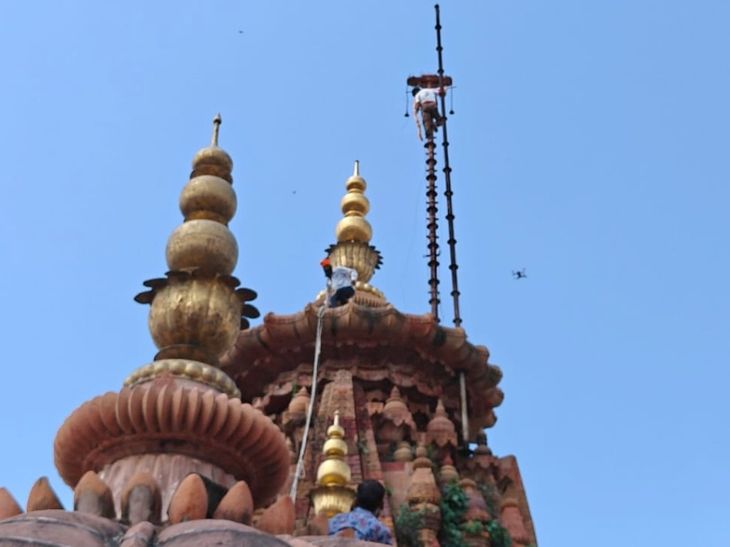 The flag was hoisted on the top of the Jhalrapatan Sun Temple ...