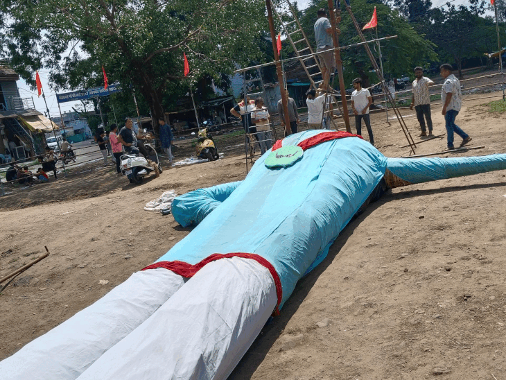 30 feet Ravana Dahan in Amla, tight security arrangements: Barricading ...