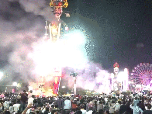 Rajasthan Kota National Dussehra Fair 2025 222 feet tall Ravana long ...