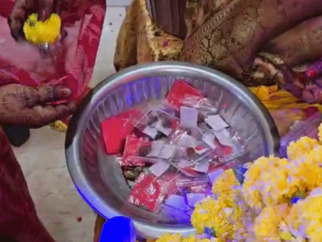 Crowds of devotees gather at Karva Mata Temple on Karwa Chauth