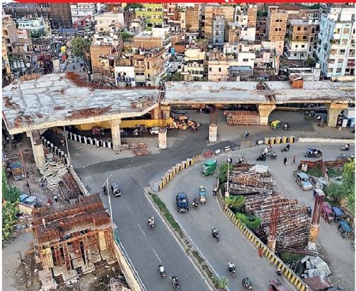 The design for connecting the Mithapur flyover to the Chiraiyatand ...
