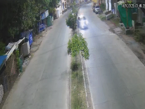 A speeding car rammed into a roadside shop