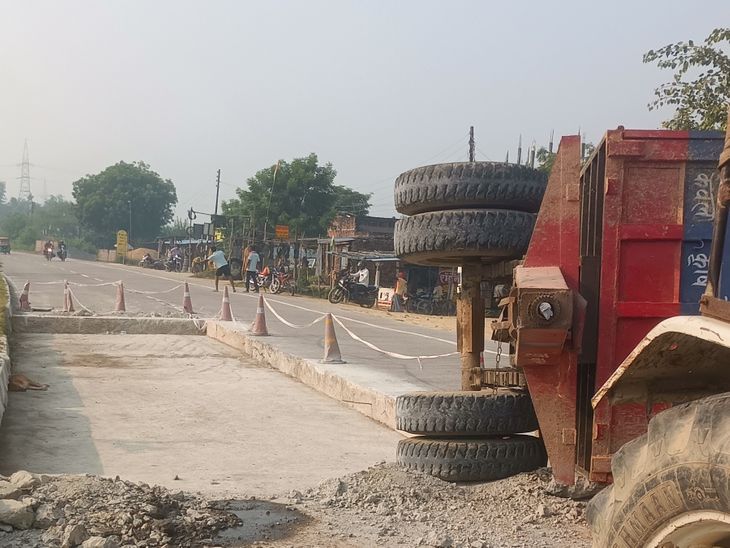 Accident on NH-28 in Varanasi due to negligence of GPL