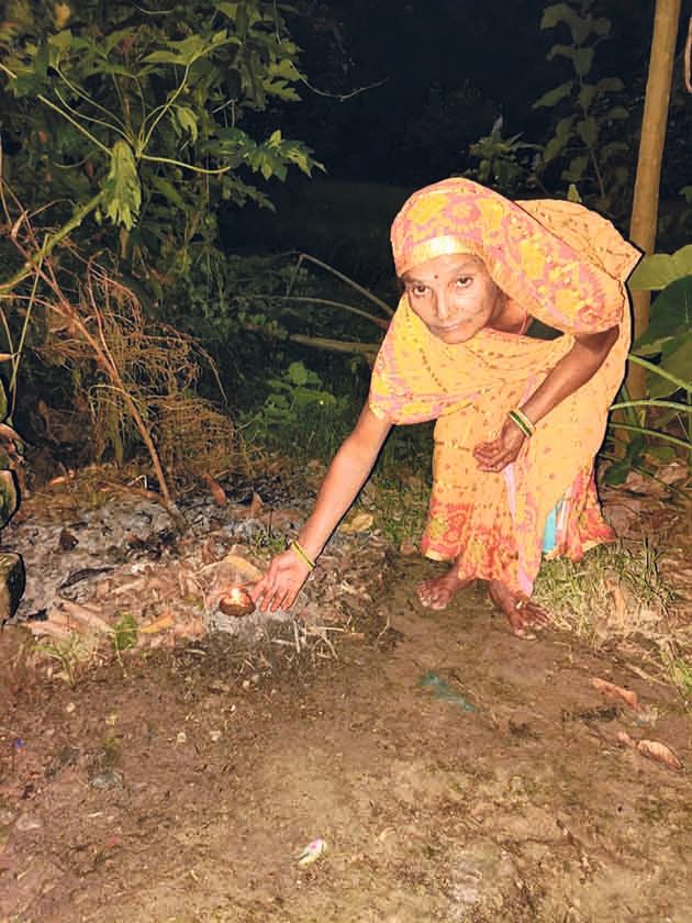 Yama's lamp was taken out in Paghari village of Baheri block, where ...