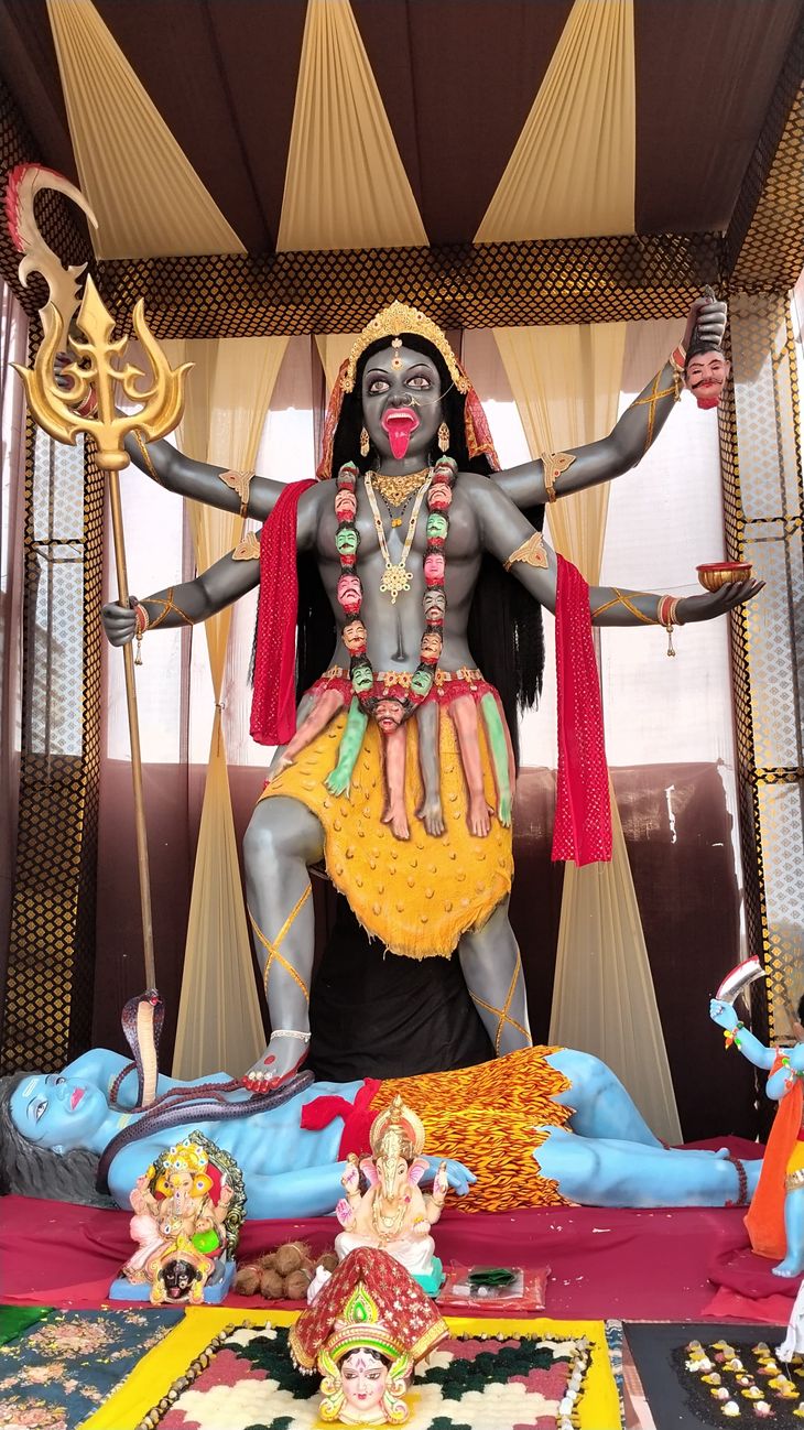 13 feet tall statue of Maa Kali situated on the airstrip