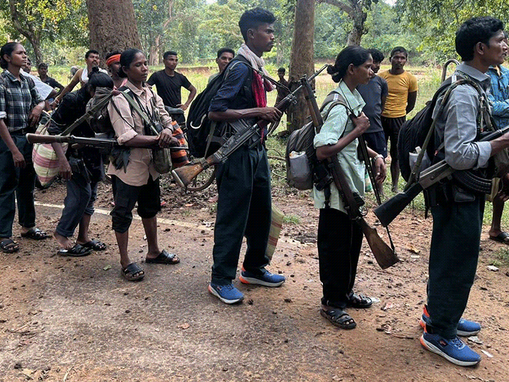 21 Naxalites surrendered with 18 weapons.