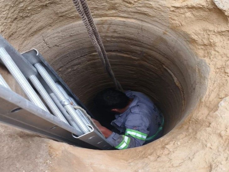 Mentally challenged man falls into 30 feet deep pit