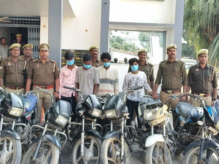 Dataganj police recovered 10 stolen motorcycles | दातागंज पुलिस ने 10 ...