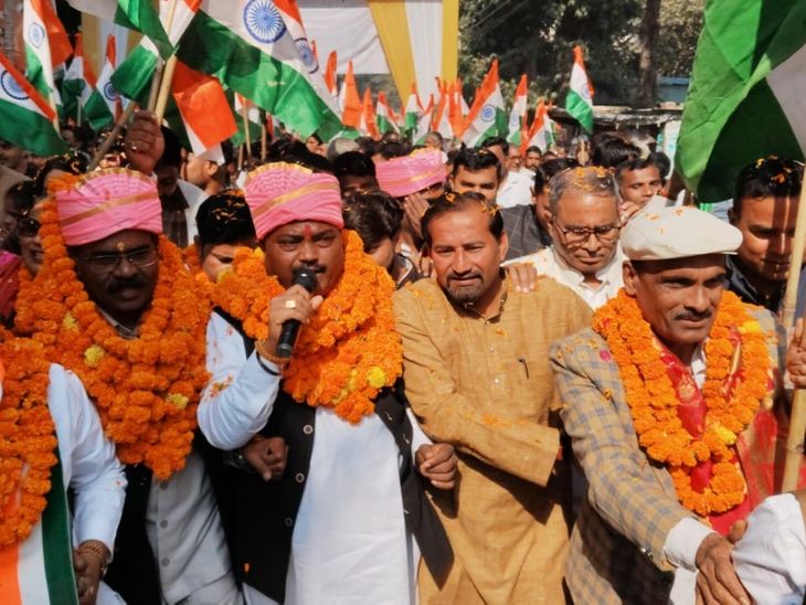 Unity march on the 150th birth anniversary of Sardar Patel in Hasanpur ...