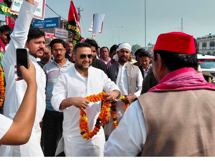 SP state president Shyamlal Pal welcomed in Bhelsar | भेलसर में सपा ...