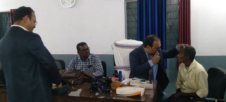 District Blindness Control Committee organised a free eye check-up camp.
