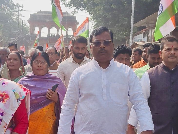 Padyatra in Chakia on the 150th birth anniversary of Sardar Patel ...
