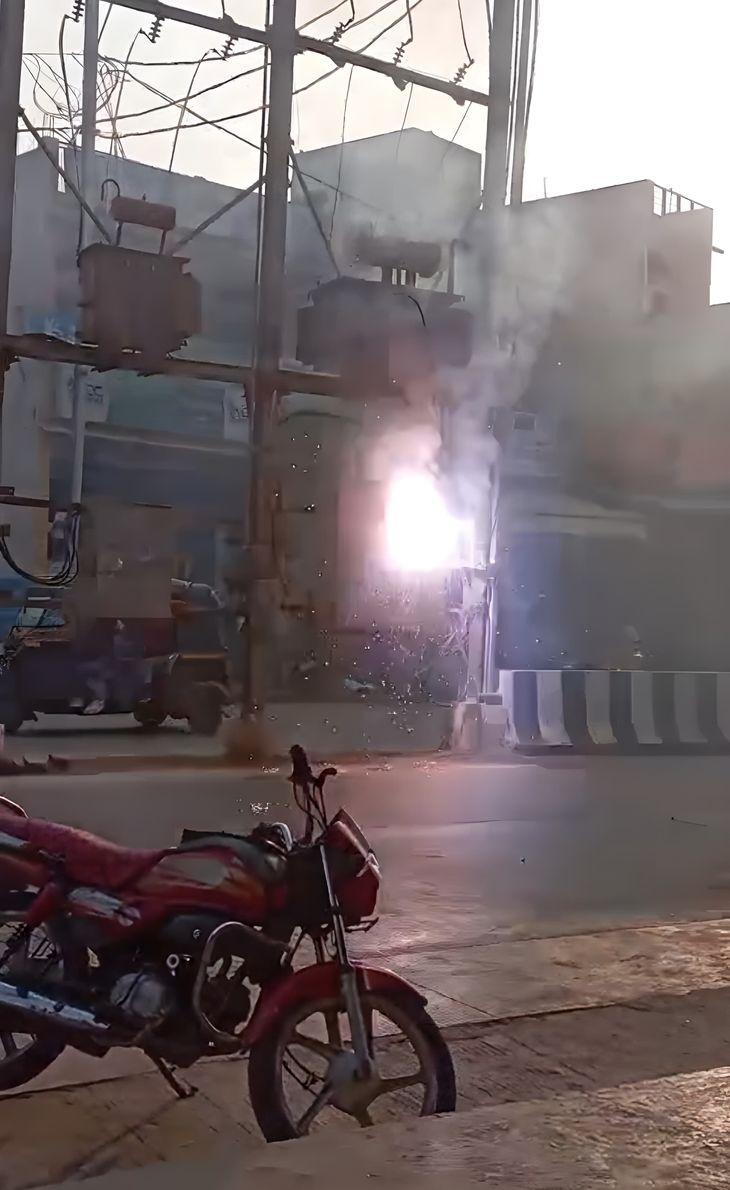 The transformer box burned like a firecracker for fifteen seconds ...