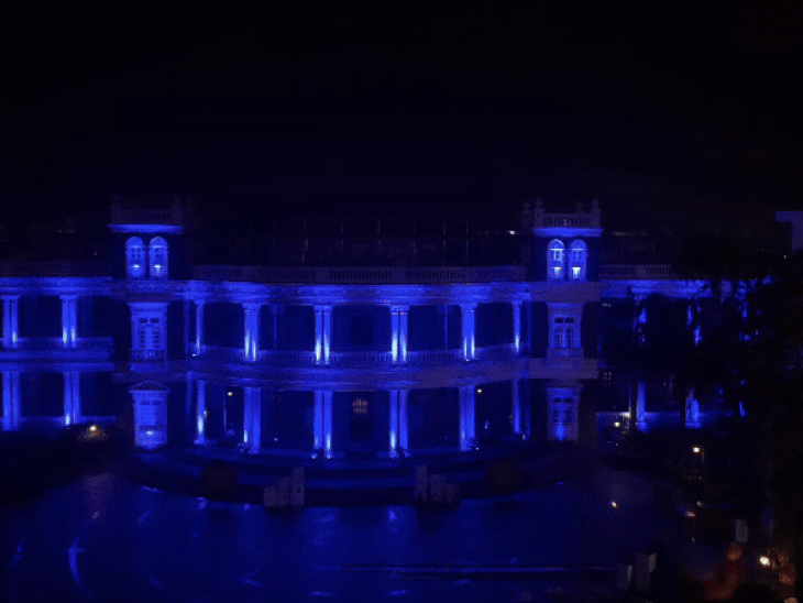 Over 100 buildings in MP lit up with blue light