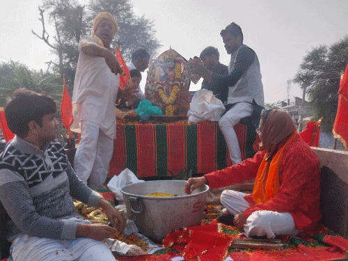 Durga Maiya's idol installed in Adukka of Chirawa