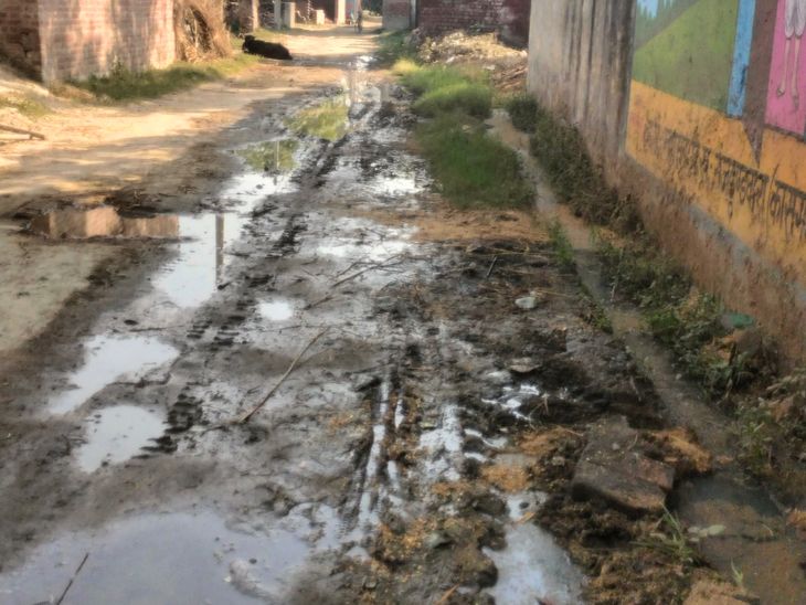 Waterlogging on the Gram Panchayat Secretariat road