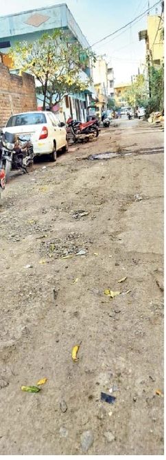 The 1 km stretch of road between Neminath Square and Jinsi is uprooted ...