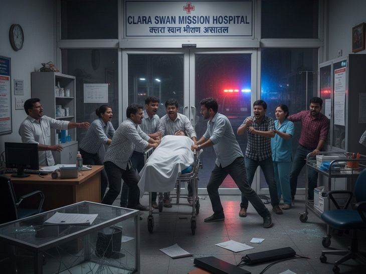 Commotion at Clara Swan Hospital