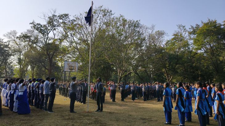 Scout flag hoisting commences with third stage and Nipun Checkup Camp