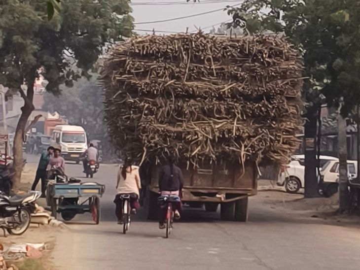 Overloaded tractor-trolleys pose a problem for sugarcane transportation ...