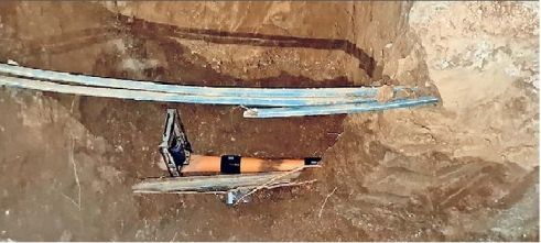 A gas line was accidentally damaged during work, but fortunately, no ...