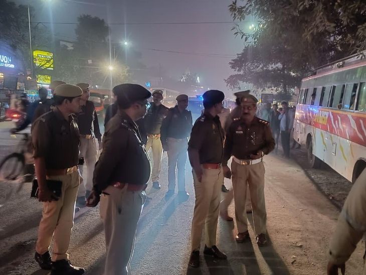 Police route march in Mau