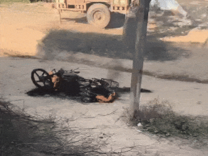 Shots fired in Lahar Tola village, bike set on fire